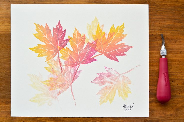 Fall Leaf Linocut - Toronto Botanical Garden